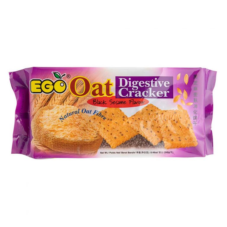 EGO Oat Digestive Crackers - Black Sesame Flavour 240g - EGO Foods
