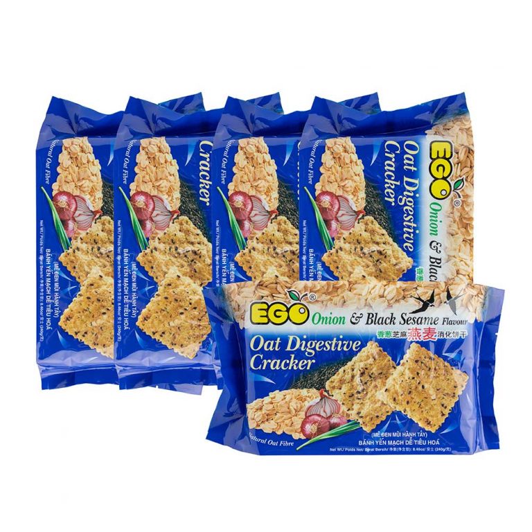 EGO Oat Digestive Crackers - Black Sesame and Onion Flavour (Box 5x240g ...